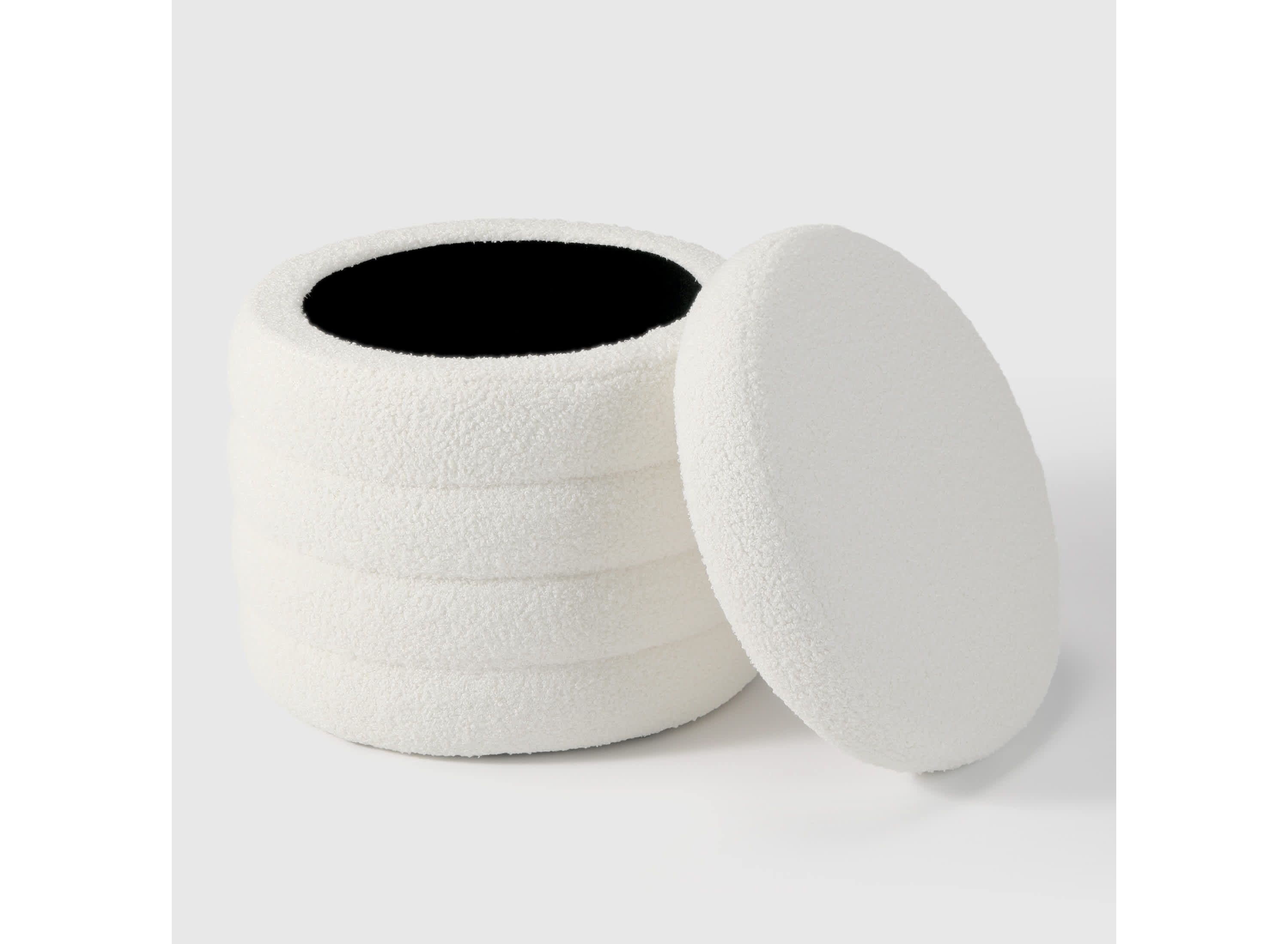 Westin Furniture 16" Tall Sherpa Round Ottoman With Storage | Belk