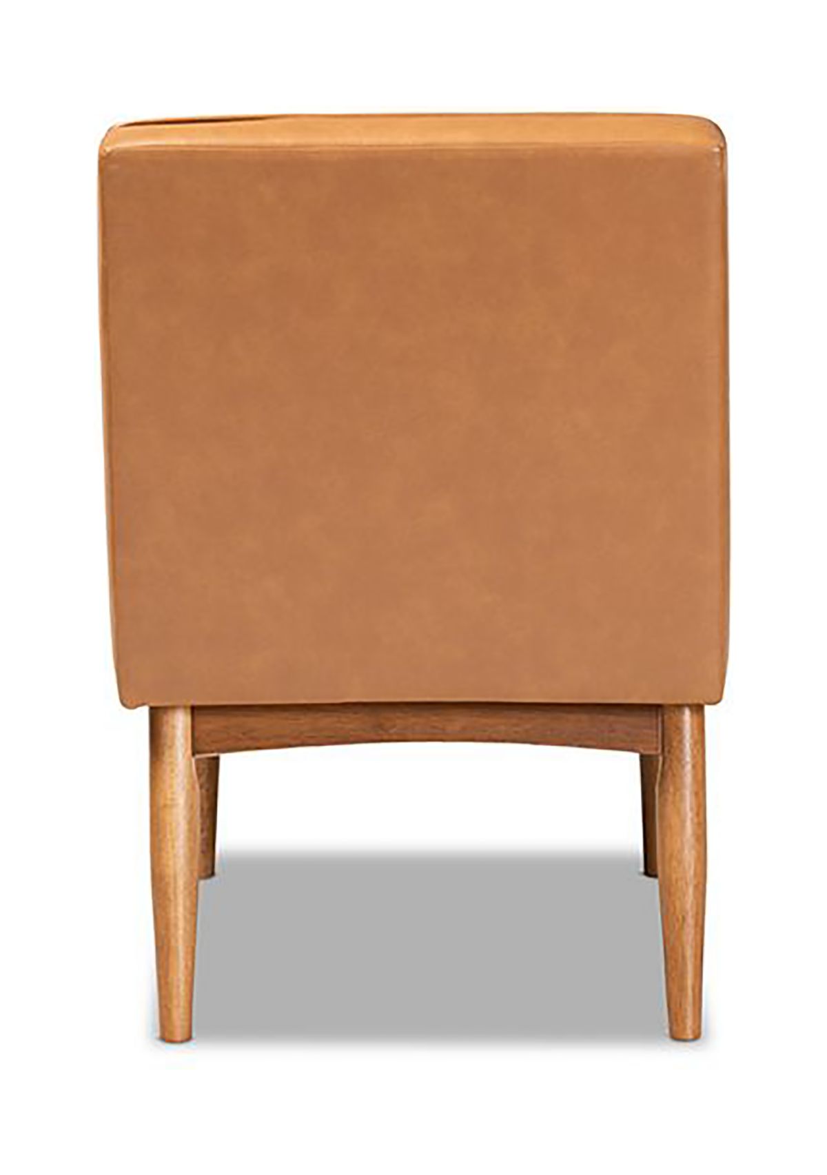 Baxton Studio Arvid Mid-Century Modern Tan Faux Leather Upholstered and ...