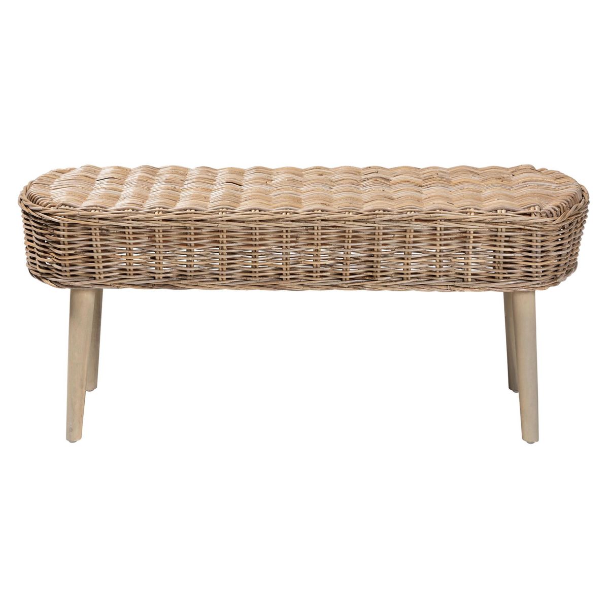 bali & pari Raisa Modern Bohemian Natural Kubu Rattan and Grey Acacia ...