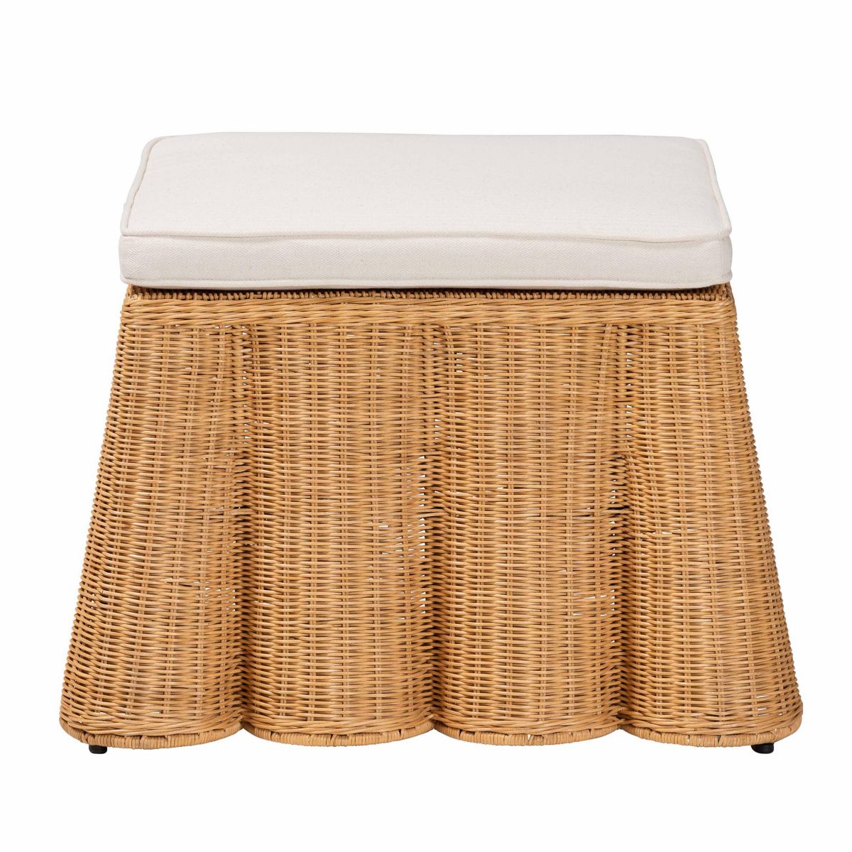 bali & pari Palm Bohemian Honey Scallop Rattan Ottoman | Belk