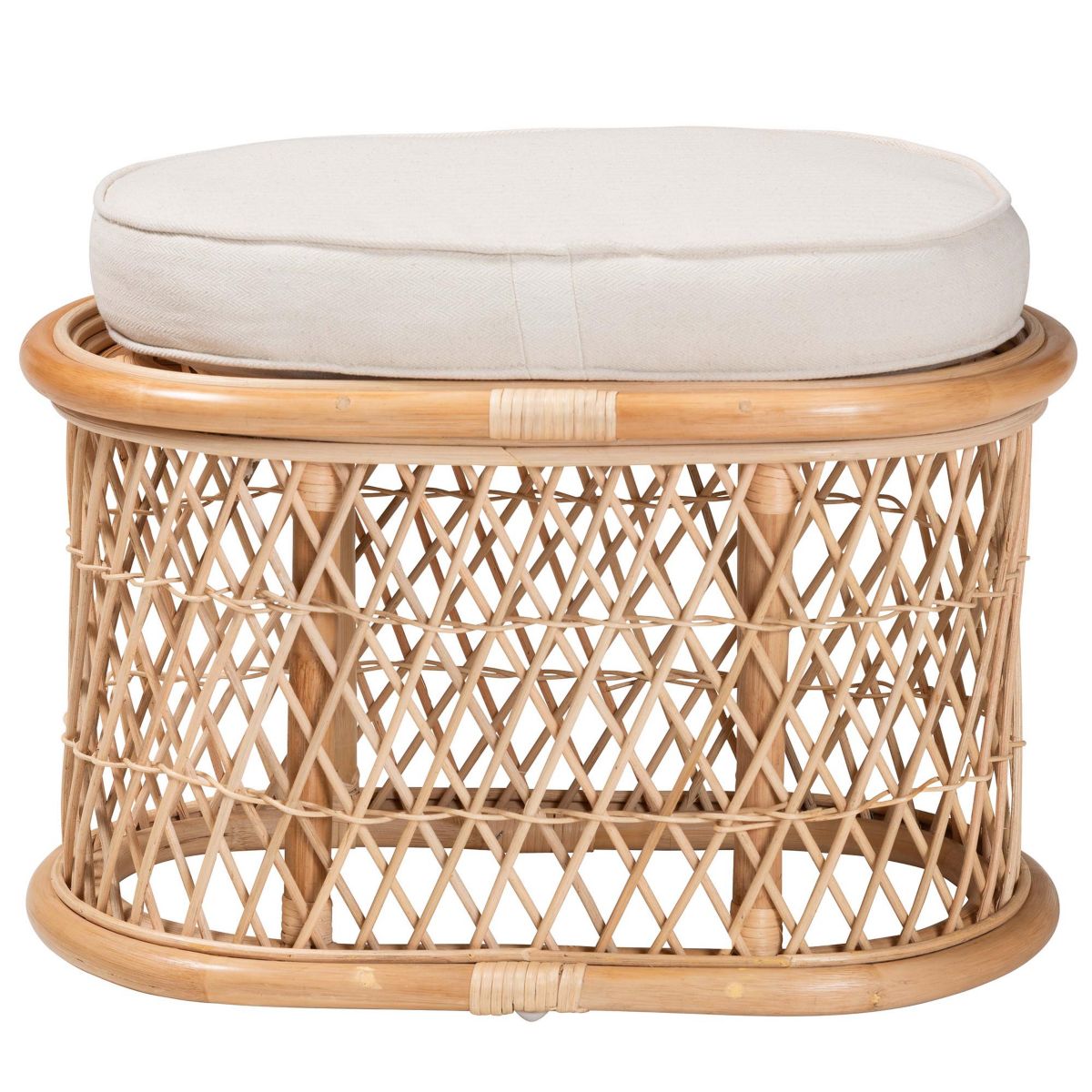 bali & pari Ladonna Bohemian Natural Rattan Ottoman Footstool | Belk