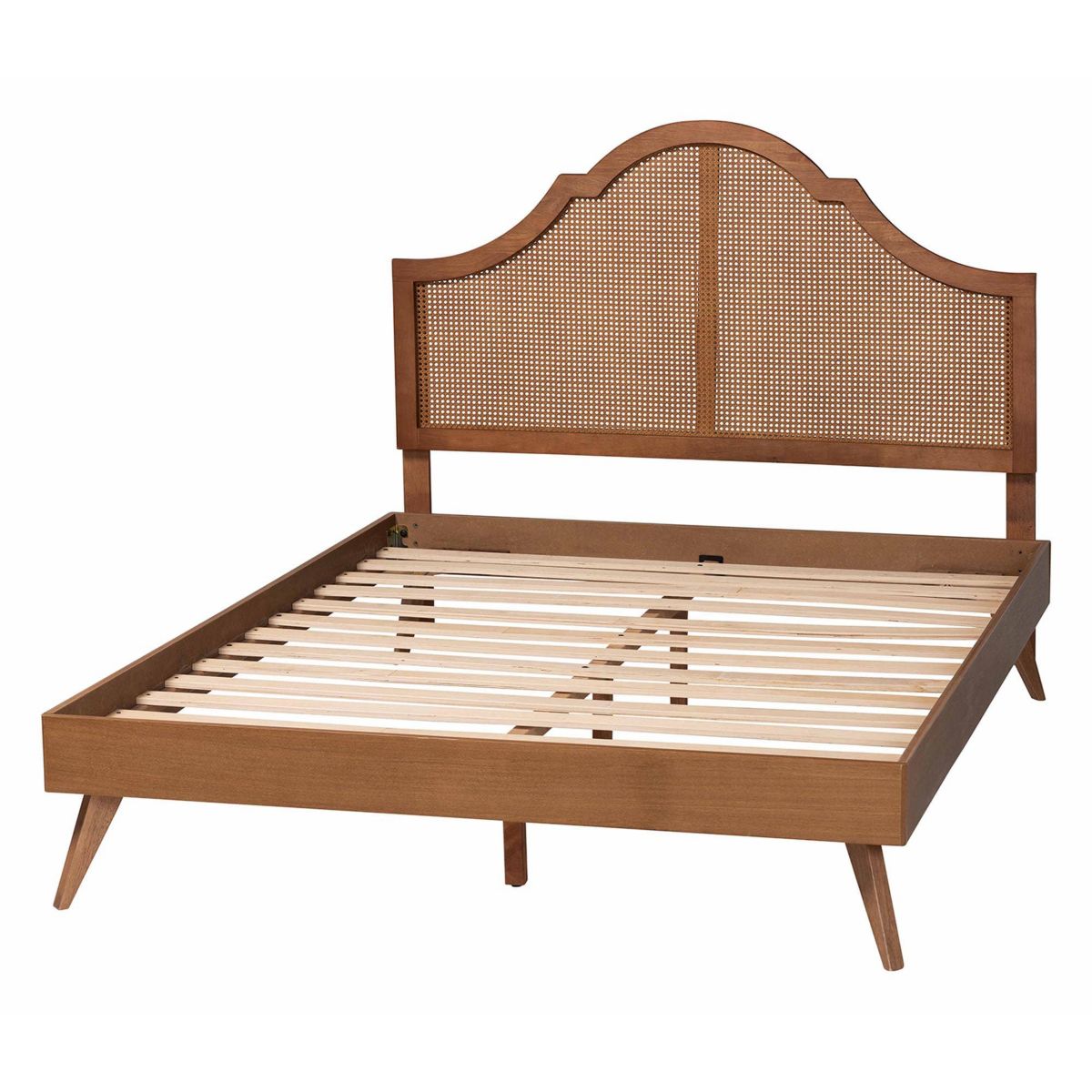 Baxton Studio Alecia Ash Walnut Wood Queen Platform Bed | Belk