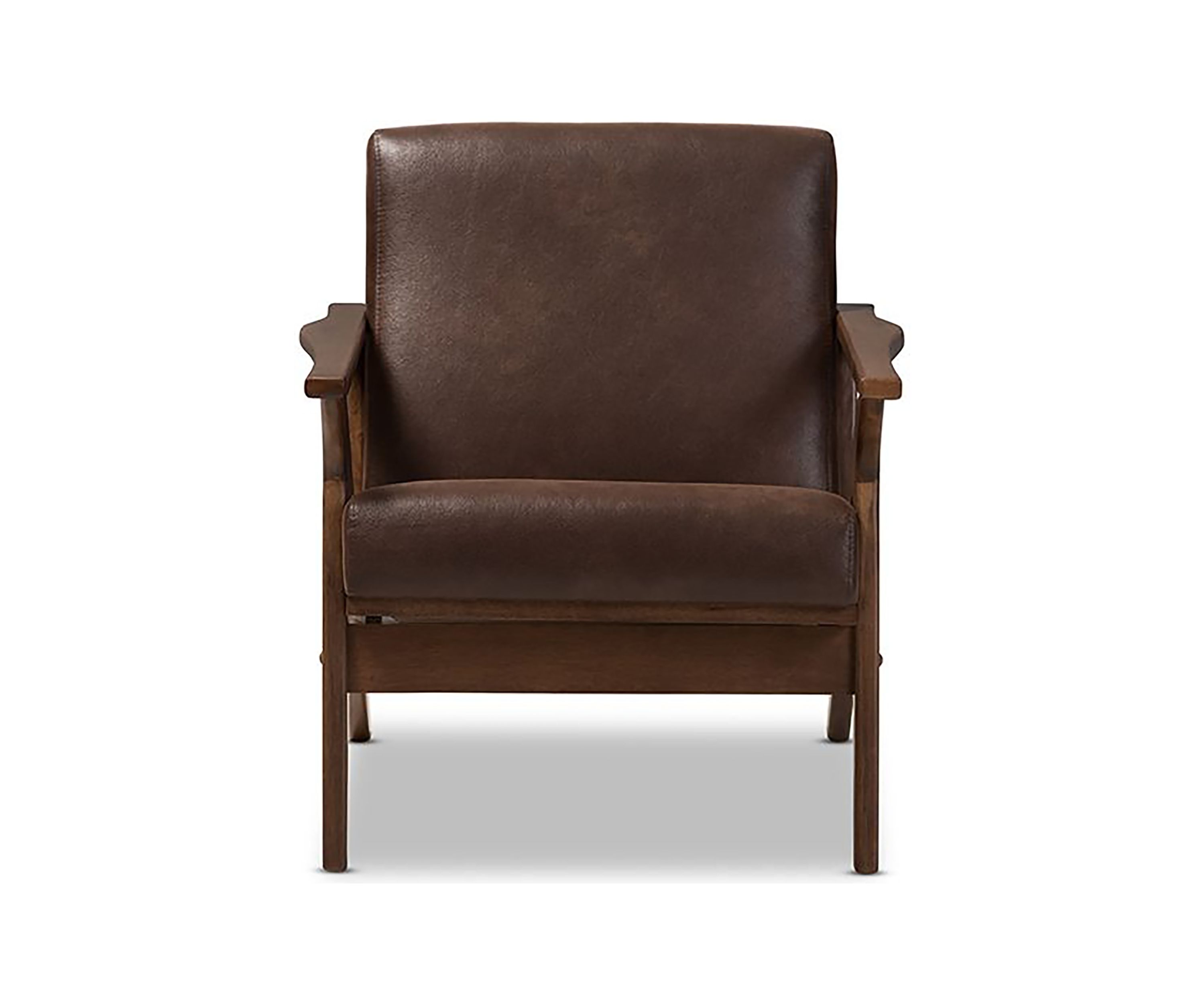 Baxton Studio Bianca Mid-Century Modern Walnut Wood Dark Brown ...