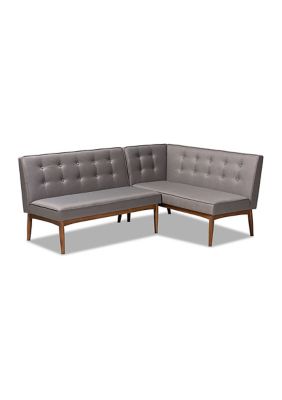 Baxton Studio Arvid Mid-Century Modern Gray Fabric Upholstered 2-Piece ...