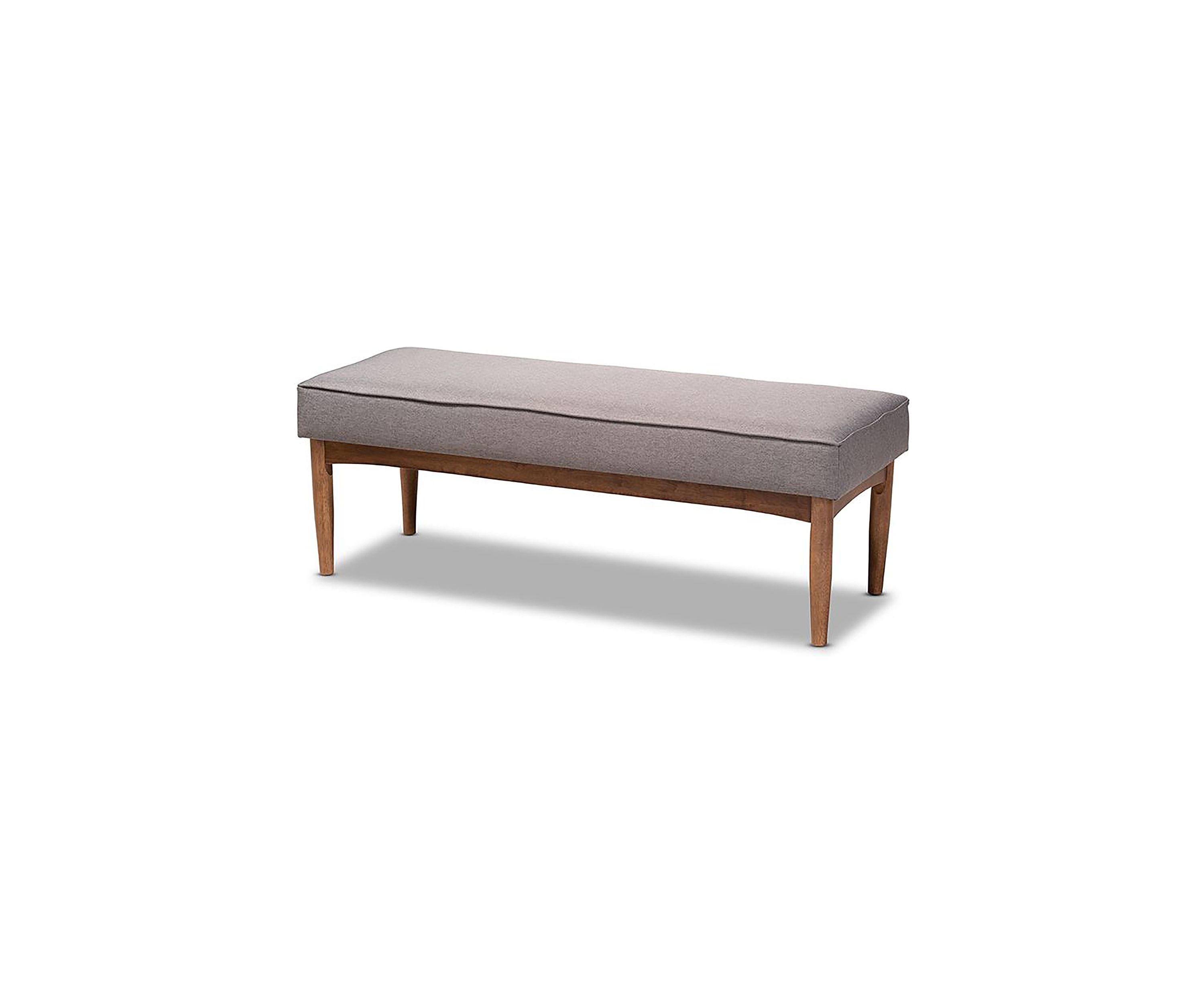 Baxton Studio Arvid Mid-Century Modern Gray Fabric Upholstered Wood ...