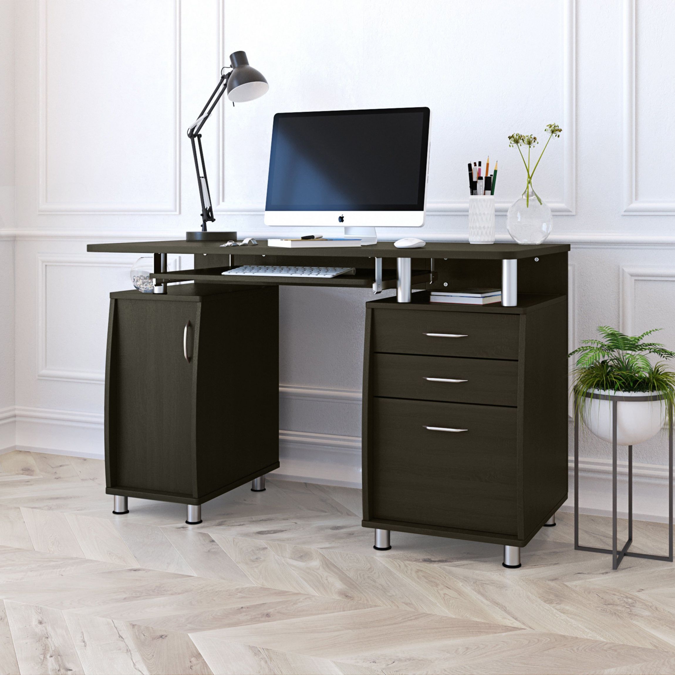 Techni Mobili Techni Mobili Complete Workstation Computer Desk with ...