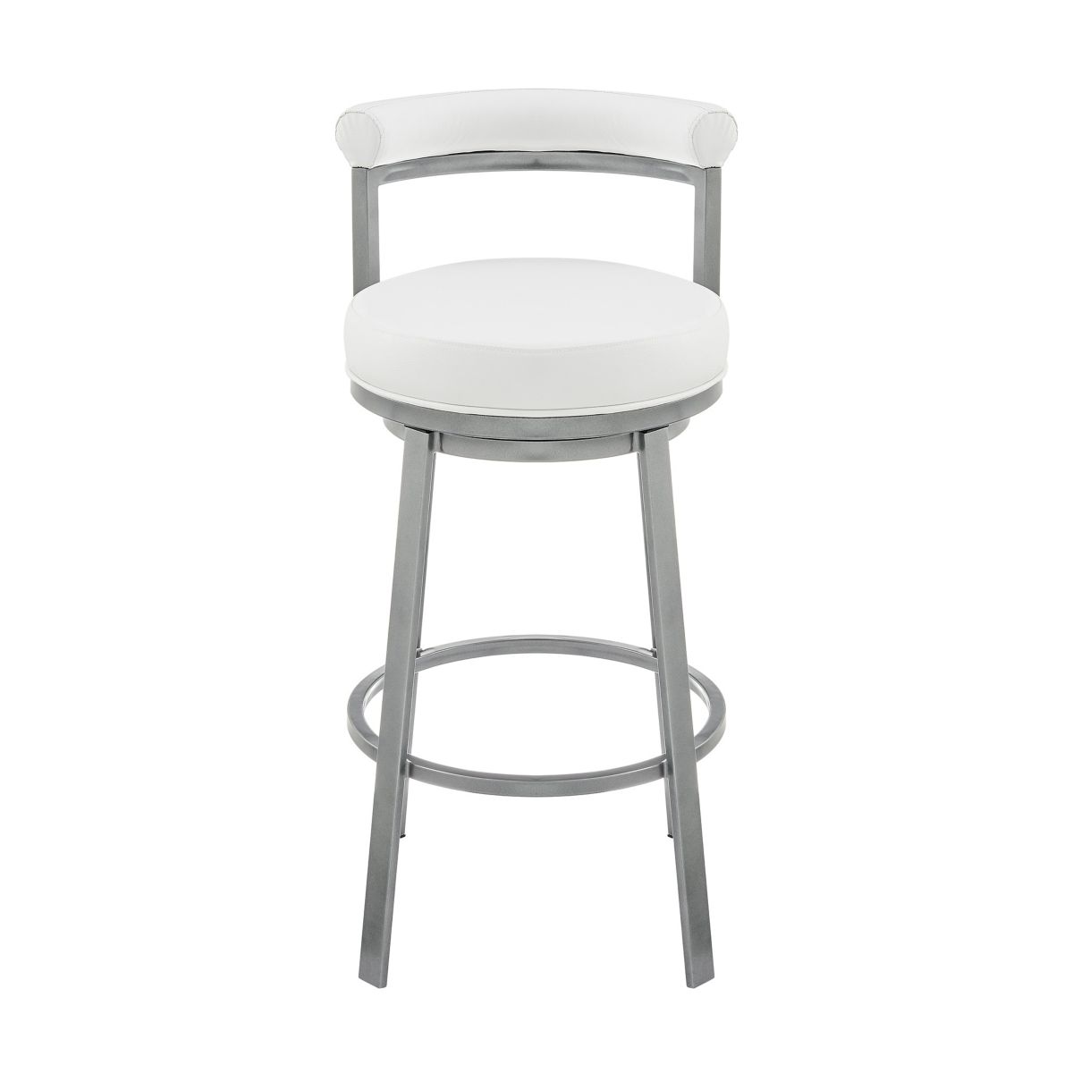Armen Living Neura Swivel Counter or Bar Stool in Cloud Finish with ...