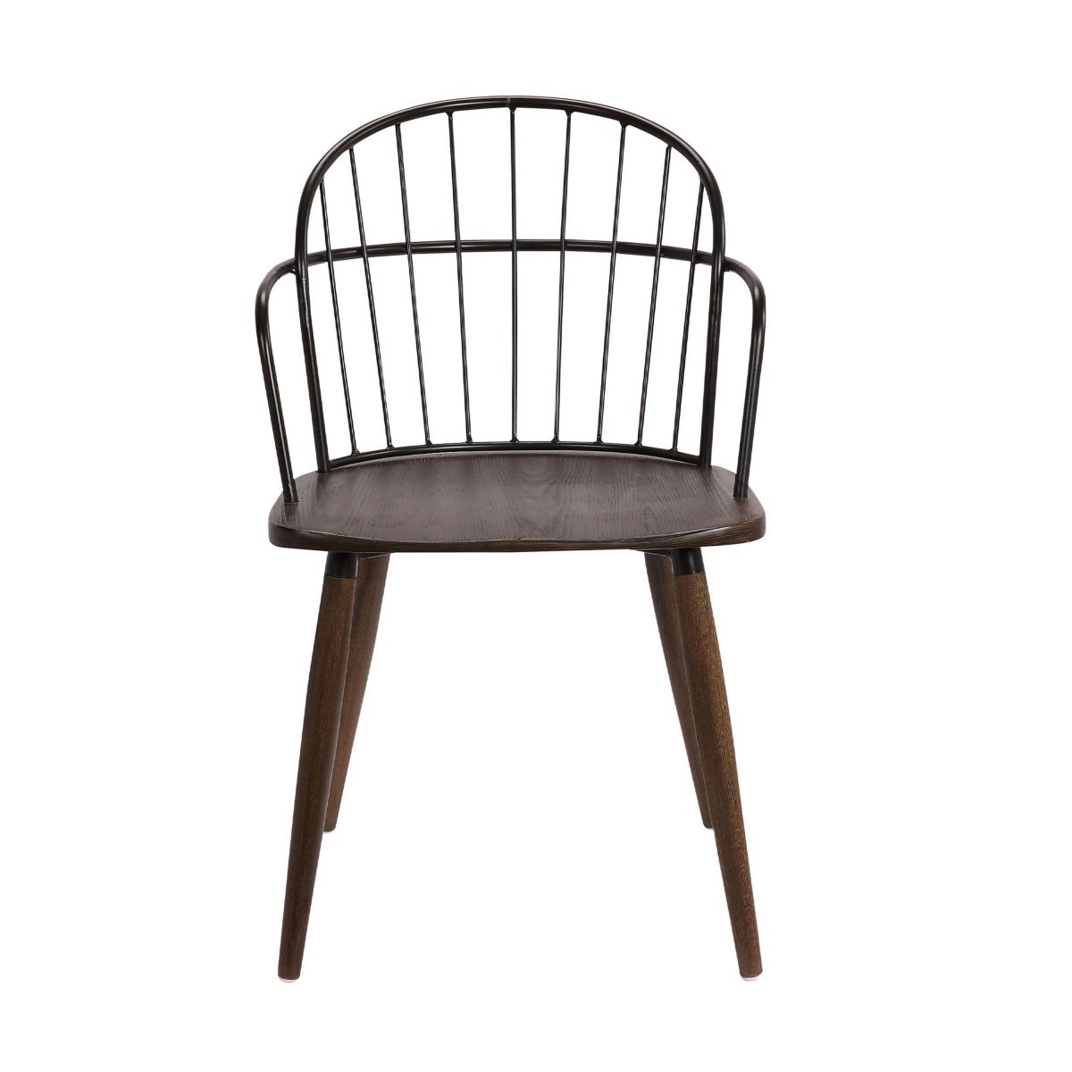 Armen Living Bradley Steel Framed Side Chair in Black Powder Coated ...
