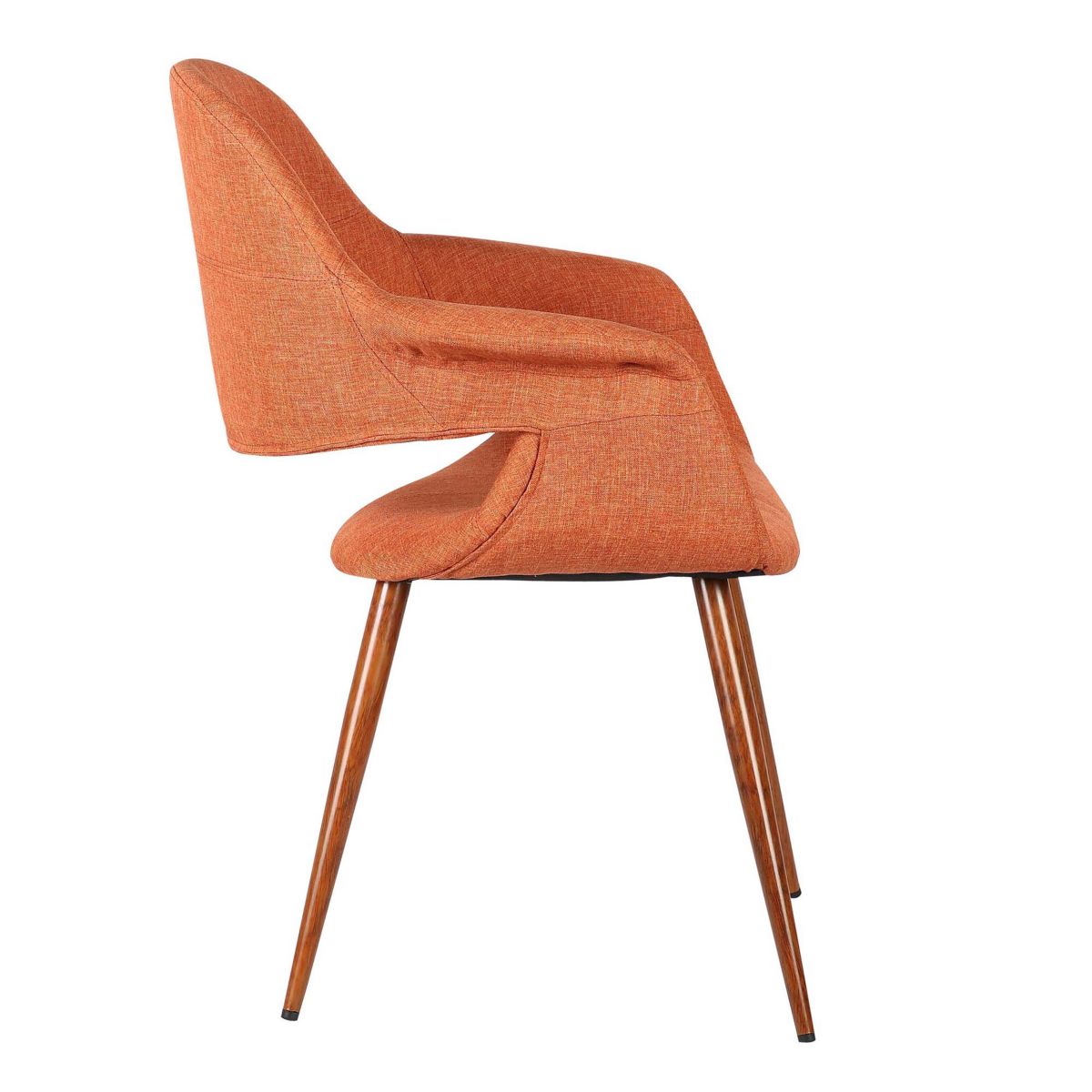 Armen Living Phoebe Mid-Century Dining Chair in Walnut Finish and ...