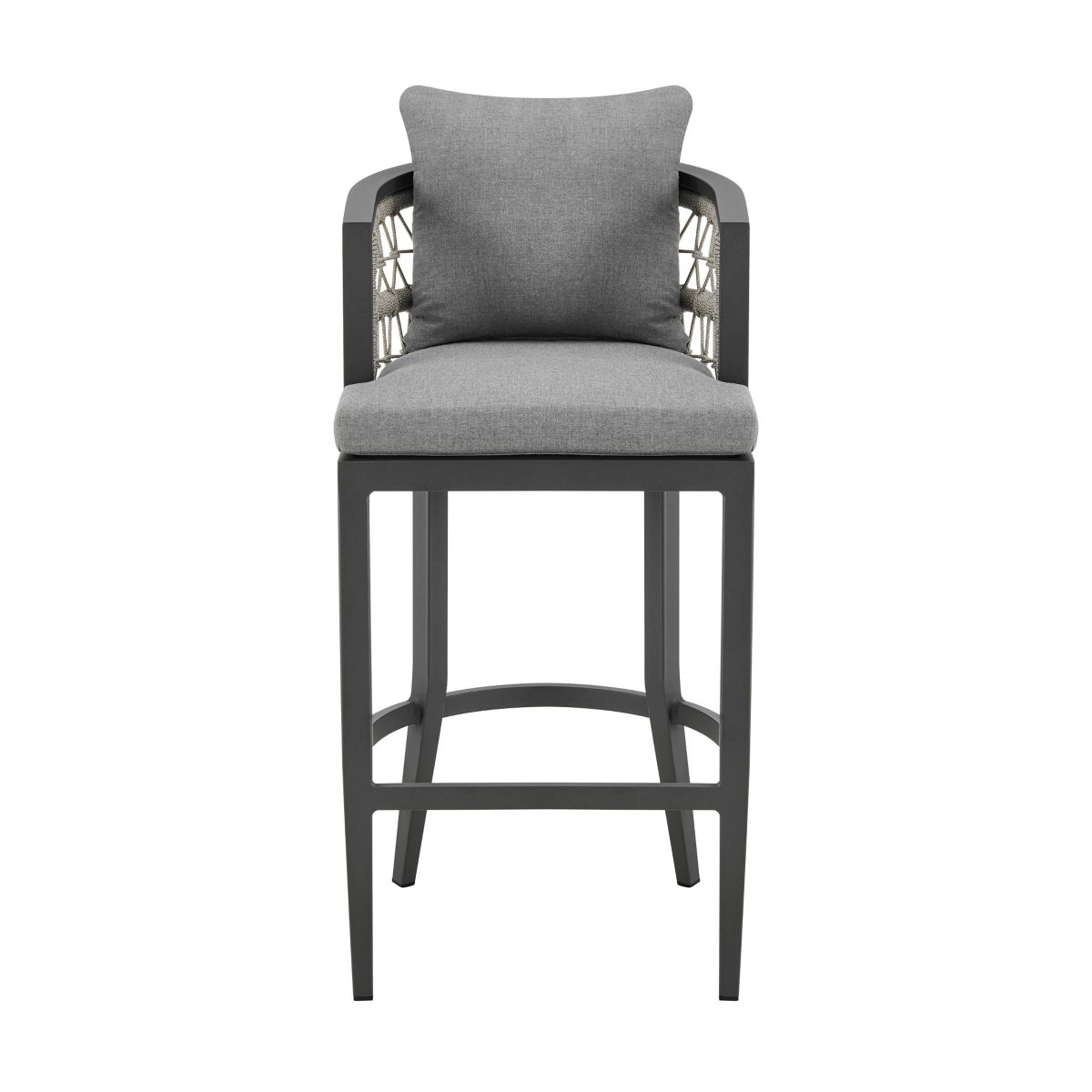 Armen Living Zella Outdoor Patio Counter Stool Earl Gray Cushions | Belk