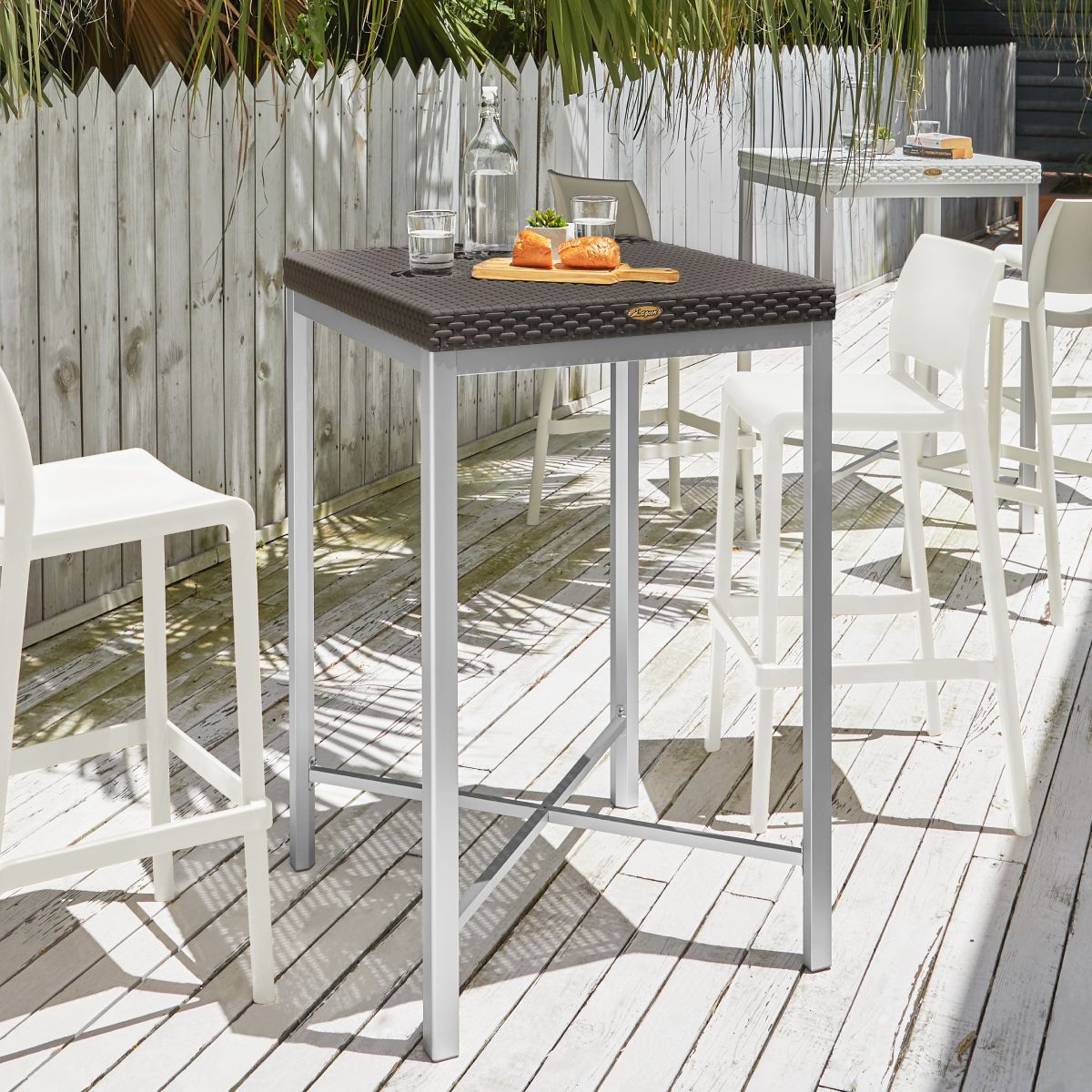 Lagoon Russ Resin Bar Table with Aluminum Legs | Belk