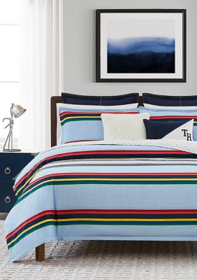 Tommy Hilfiger Ribbon Stripe Comforter Set King Cotton