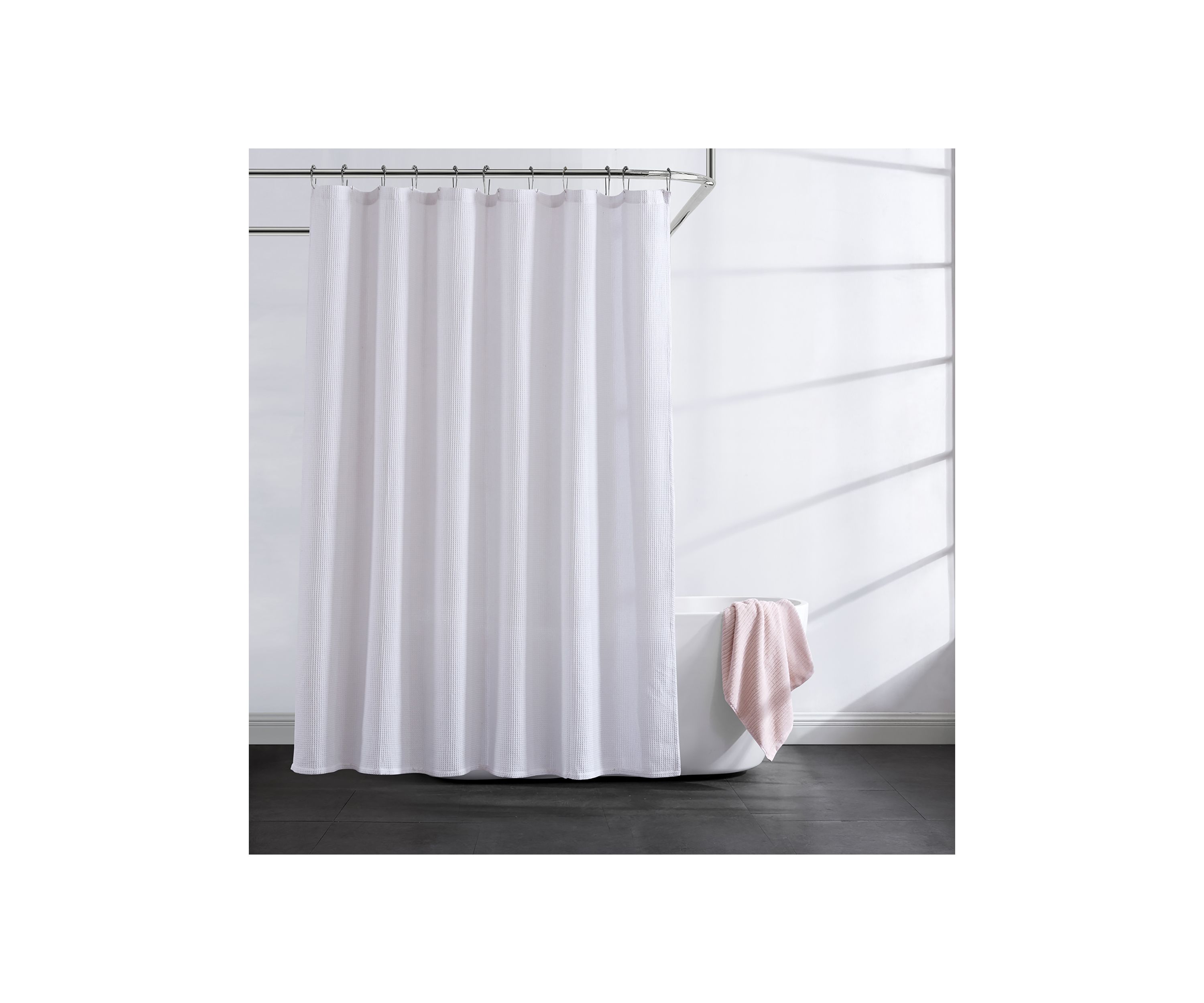 Kenneth Cole New York KCNY Waffle White Cotton Shower Curtain | Belk