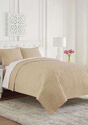 Waterford Mosaic Gold Queen 3-Piece Quilt Set | belk